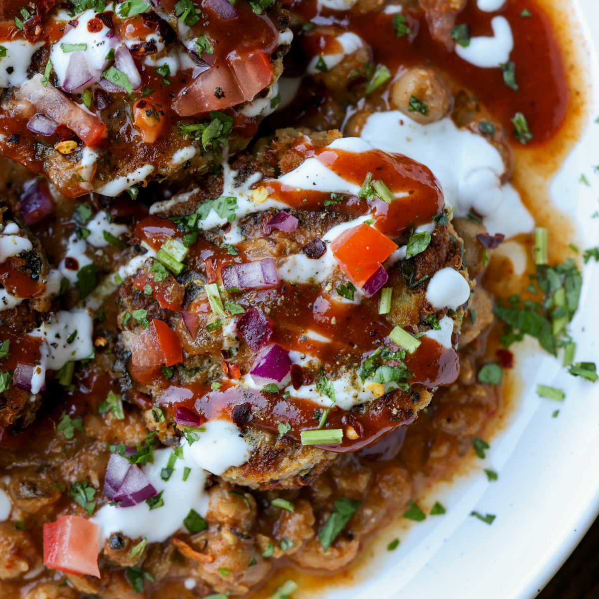 Tikki Chole (Potato Patties with Chickpea Curry)