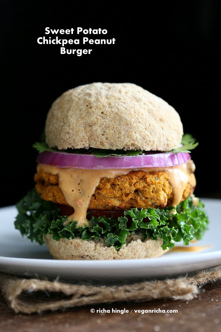 Sweet Potato Peanut Burgers. Vegan Recipe - Vegan Richa