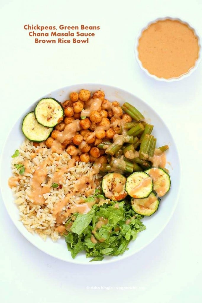 Masala Chickpea Bowl with Chana Masala Spice Chickpea Dressing. - Vegan ...