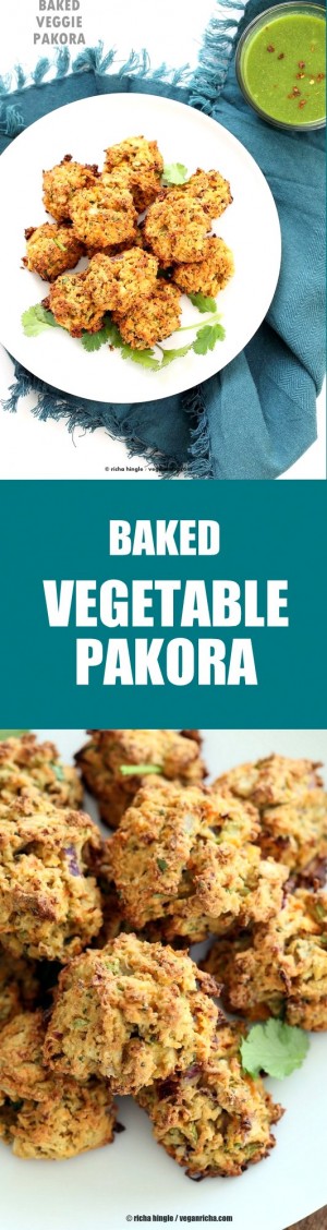 Mixed Vegetable Pakora Baked - Baked Bhajji Fritters - 30 Minutes ...