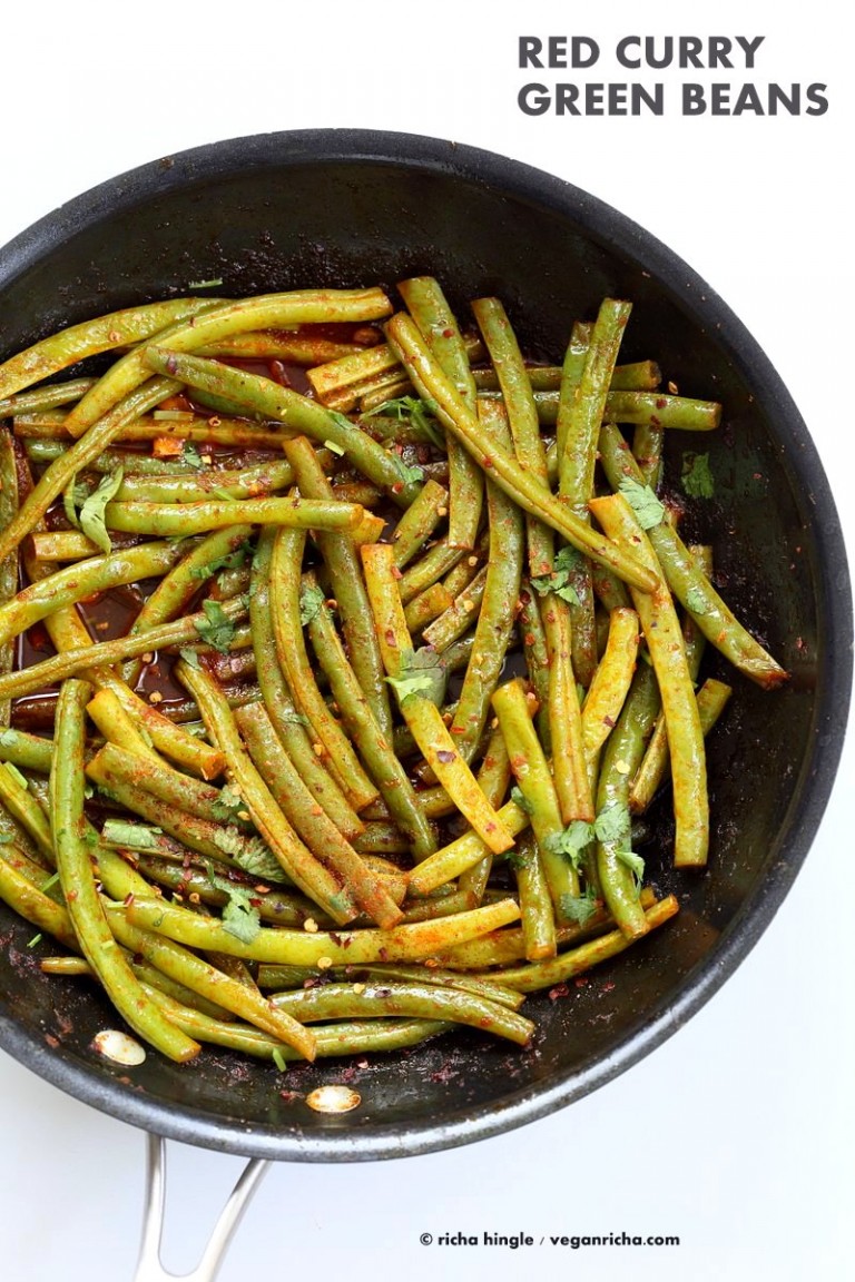 Red Curry Green Beans - Pad Prik Khing Green Beans - Vegan Richa