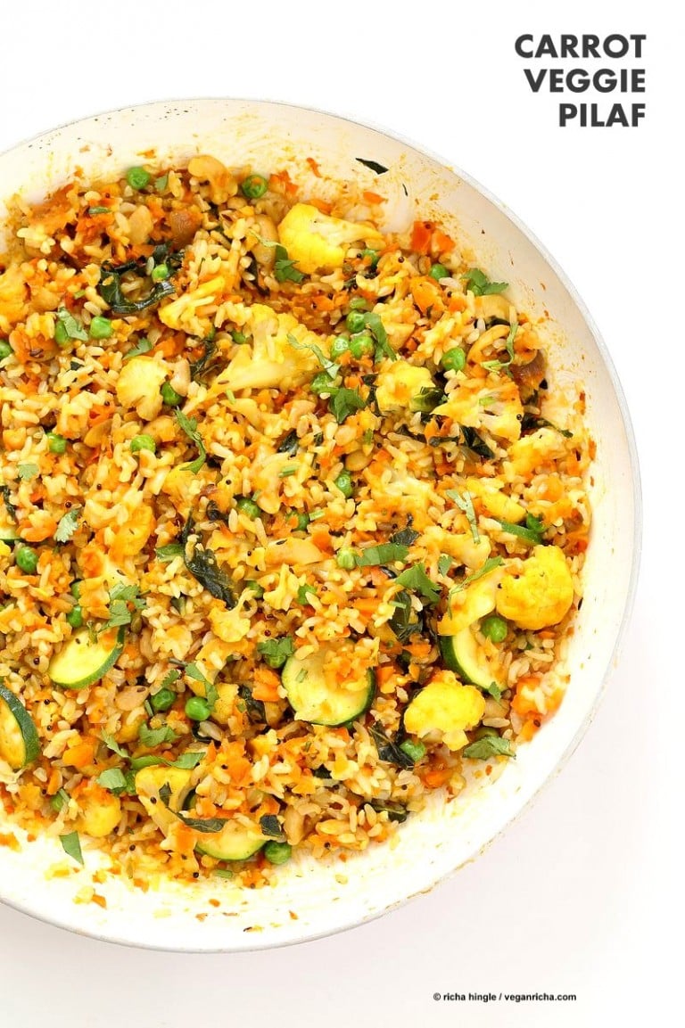 Vegetable Carrot Fried Rice - Carrot Veggie Turmeric Pilaf - 1 Pot 30 ...