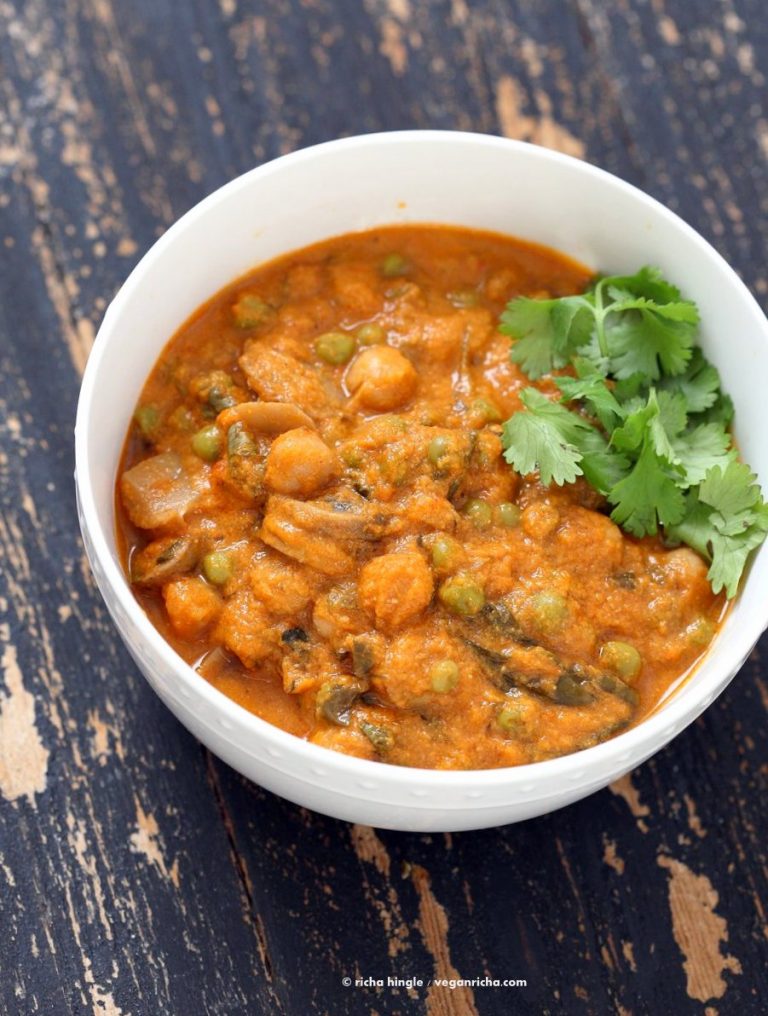 Mushroom Matar Masala - Vegan Richa