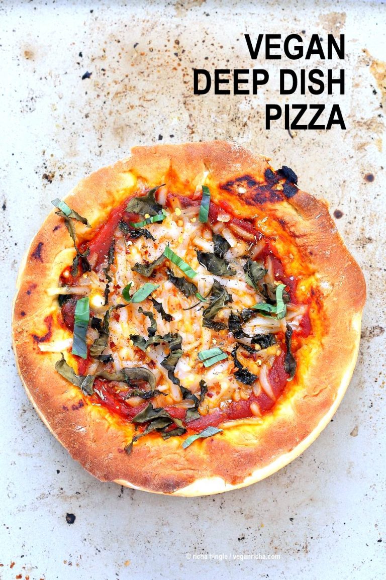 Vegan Deep Dish Pizza Recipe - 20 min Crust! - Vegan Richa