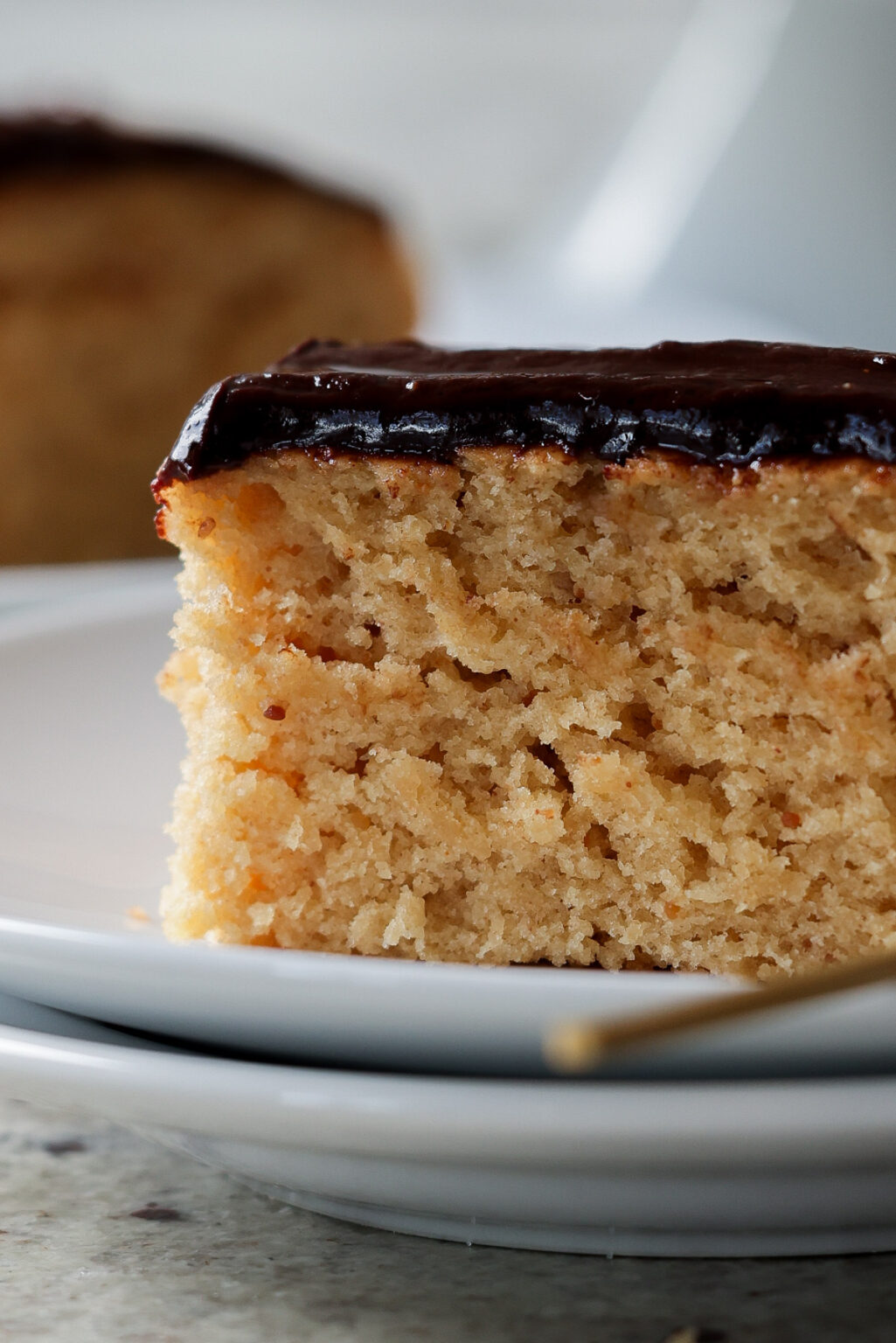 Vegan Peanut Butter Cake with Chocolate Peanut Butter Glaze