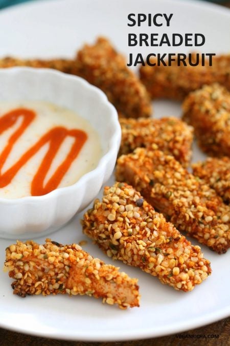 Spicy Hemp Crusted Jackfruit Nuggets - Vegan Richa