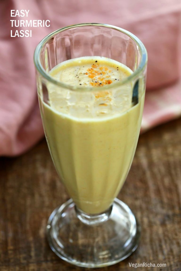 Vegan Turmeric Lassi - Golden Yogurt Drink - Vegan Richa