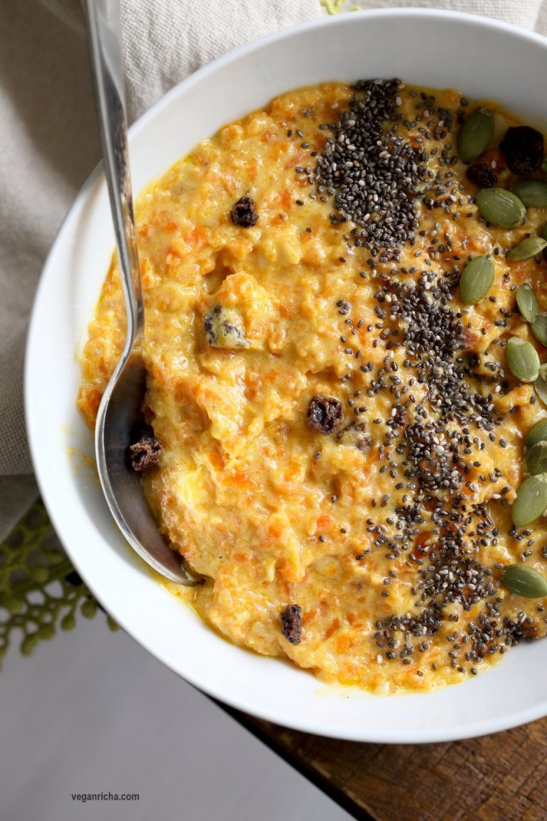 Carrot Pudding with Cardamom - Carrot Kheer Recipe 1 Pot - Vegan Richa