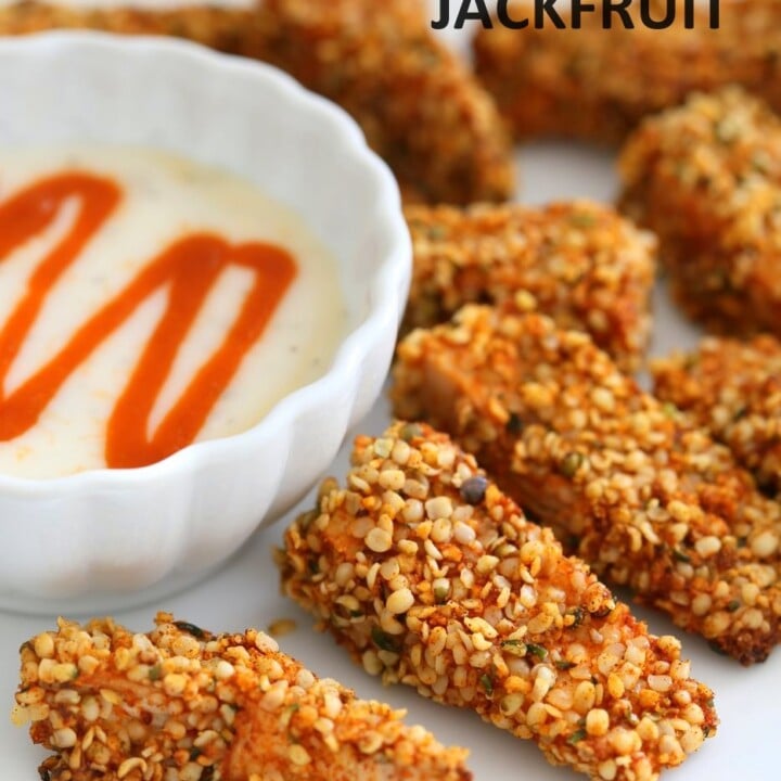 Spicy Hemp Crusted Jackfruit Nuggets - Vegan Richa