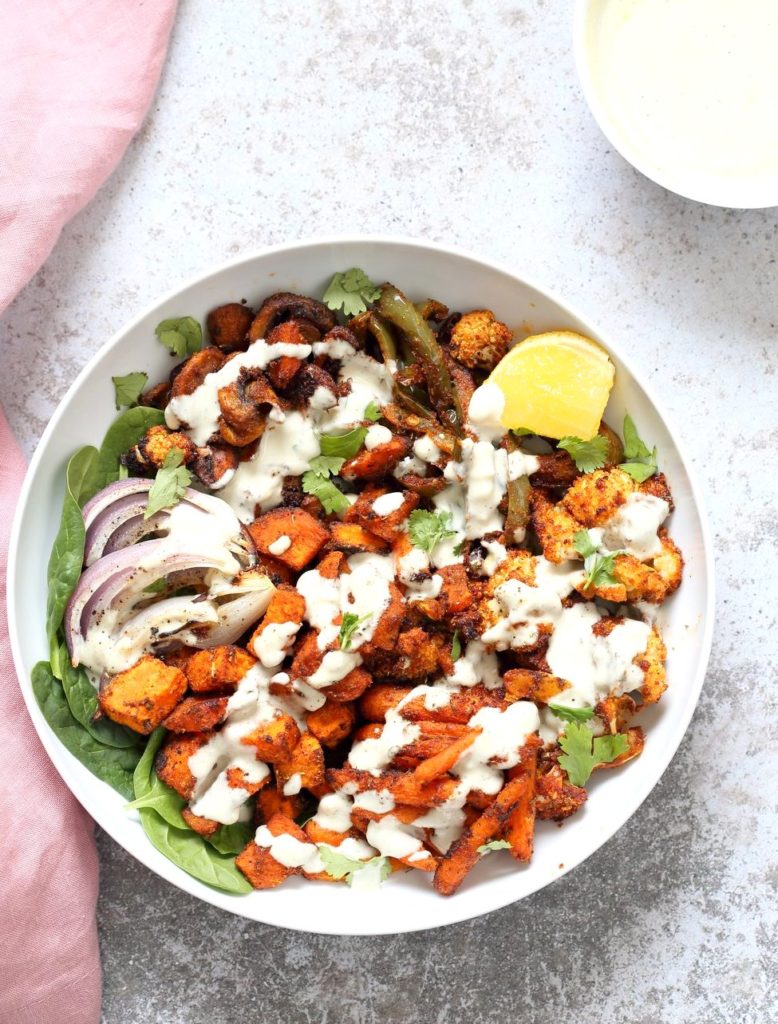 Cajun Roasted Vegetable Bowl with Garlic Sauce - Vegan Richa