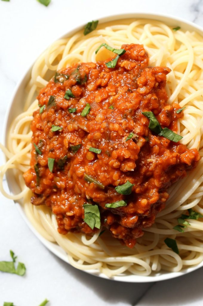 Lentil Bolognese with Spaghetti - Vegan Richa