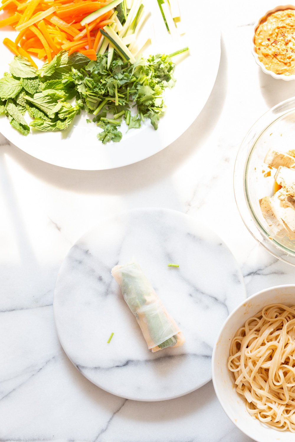 Vegan Fresh Spring Rolls with Peanut Sauce - Vegan Richa