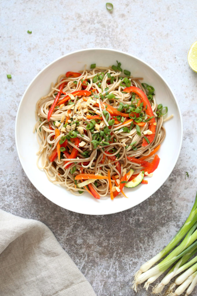 Cold Soba Noodle Salad Recipe with Sesame Ginger Dressing - Vegan Richa