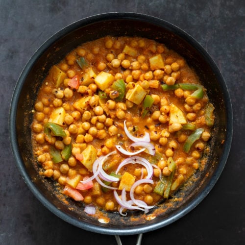 Kadai Chole - Spiced Chickpeas and Potatoes - Vegan Richa