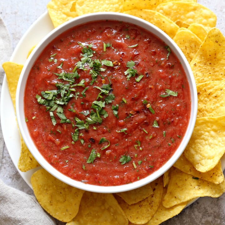 Easy Homemade Salsa - 5 Min Blender Salsa - Vegan Richa