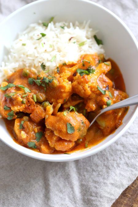 Vegan Cauliflower Pea Curry - Gobi Matar - Vegan Richa