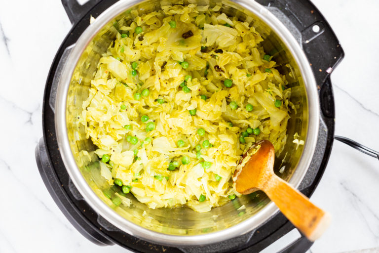 Instant Pot Indian Cabbage and Peas (Patta Gobi Subzi) - Vegan Richa