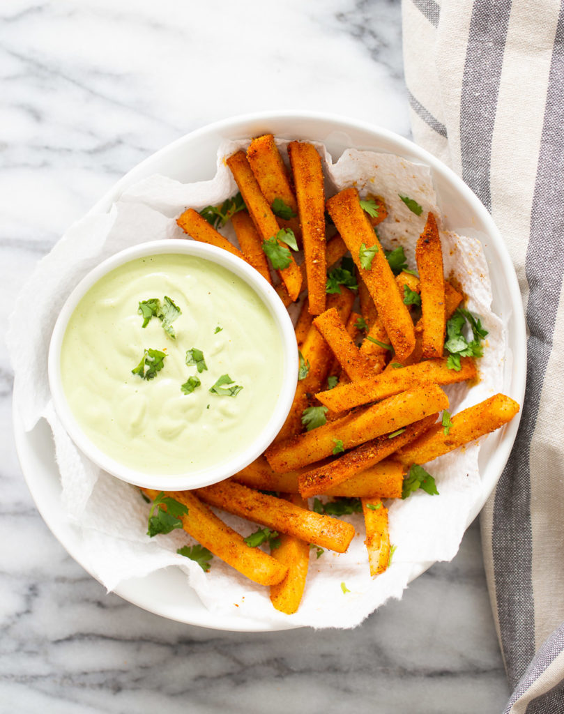 Cajun Chickpea Fries with Cilantro Jalapeño Lime Dip - Vegan Richa