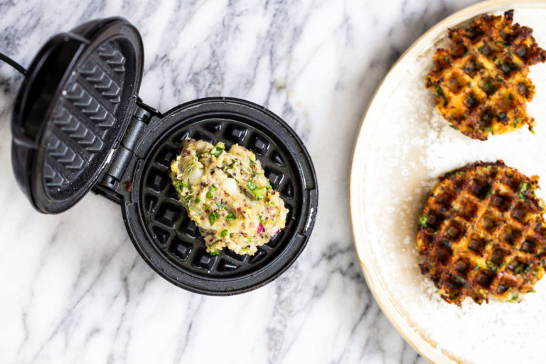 Potato Quinoa Waffles ( Aloo Tikki Waffles) - Vegan Richa