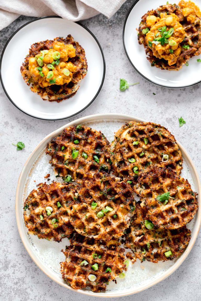 Potato Quinoa Waffles ( Aloo Tikki Waffles) - Vegan Richa