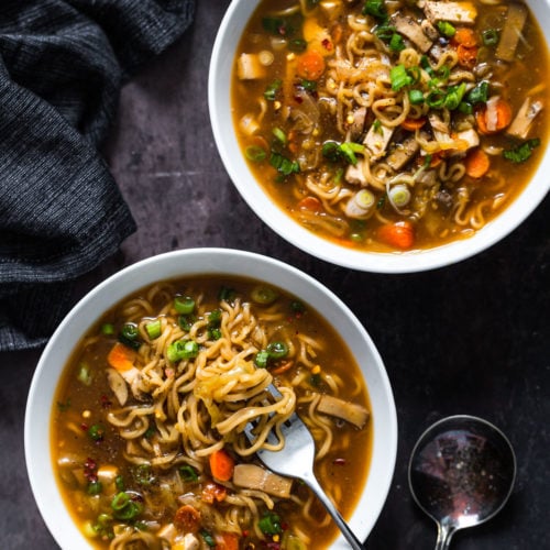 Vegan Hot and Sour Soup with Ramen - Vegan Richa