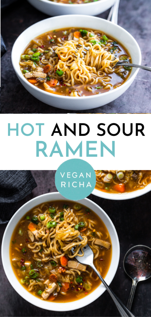 Vegan Hot and Sour Soup with Ramen - Vegan Richa