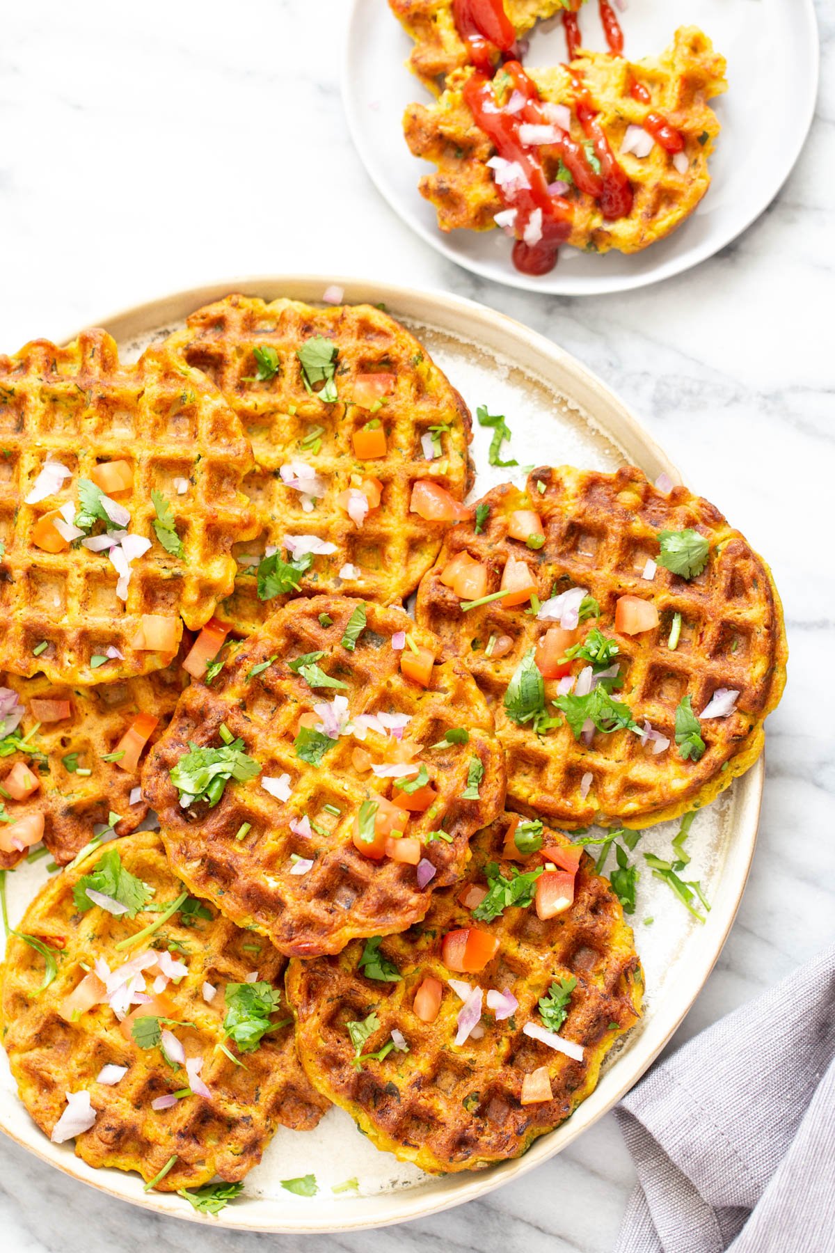 Savory Chickpea Flour Waffles - Pakora Waffles - Vegan Richa