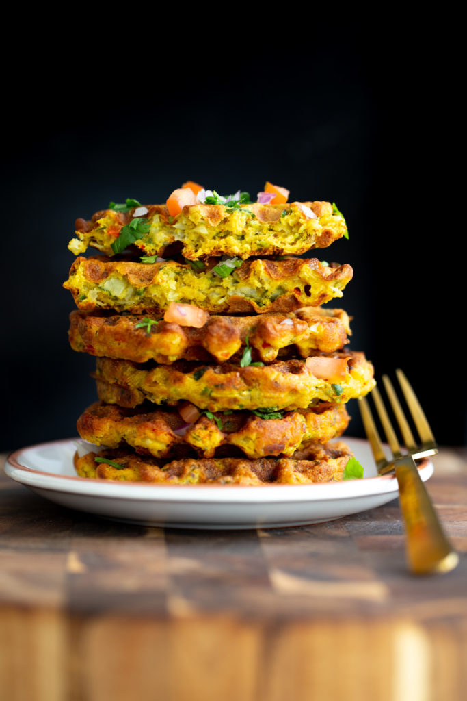 Savory Chickpea Flour Waffles - Pakora Waffles - Vegan Richa
