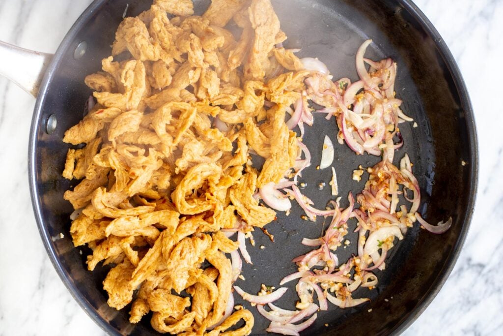 Sesame Shallot Soy Curl Stir Fry - Vegan Richa