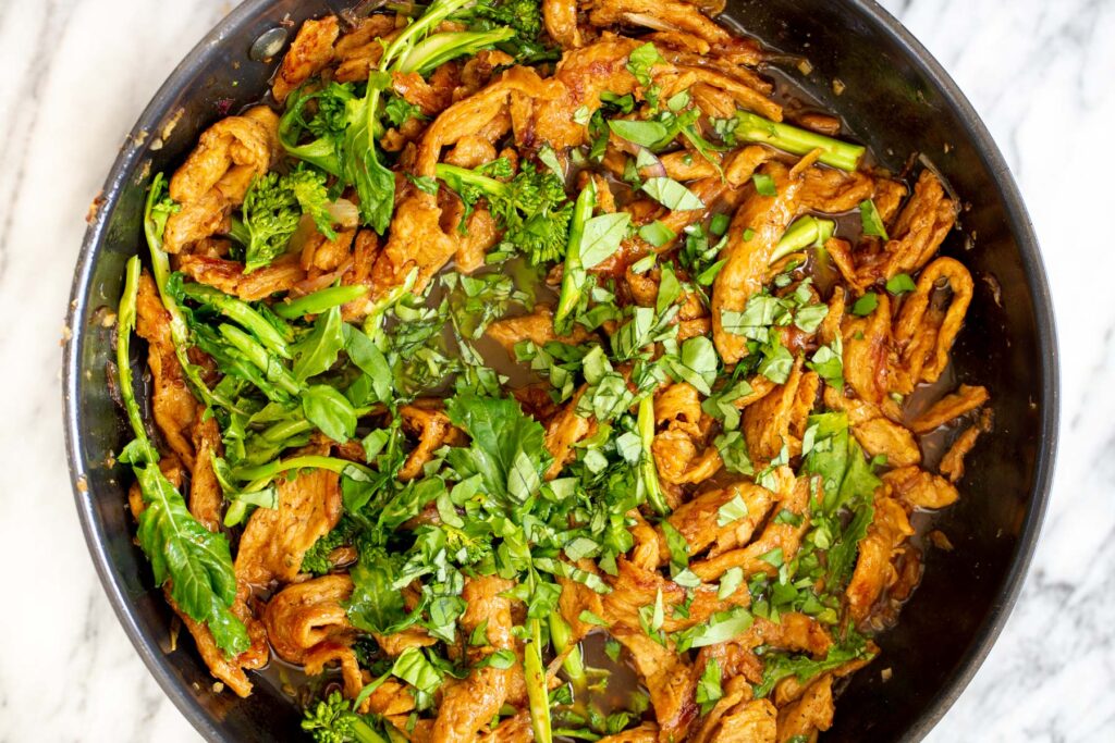 Sesame Shallot Soy Curl Stir Fry - Vegan Richa