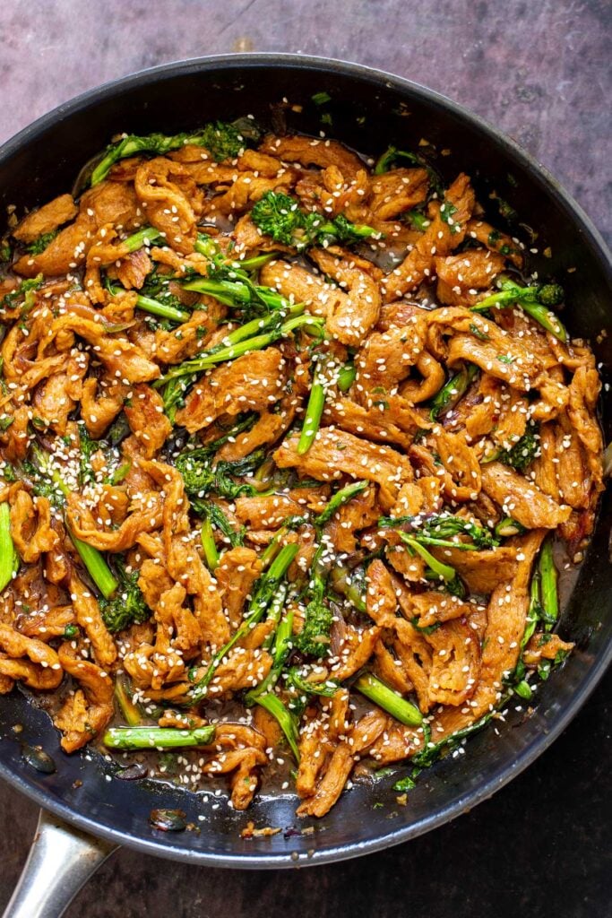 Sesame Shallot Soy Curl Stir Fry - Vegan Richa