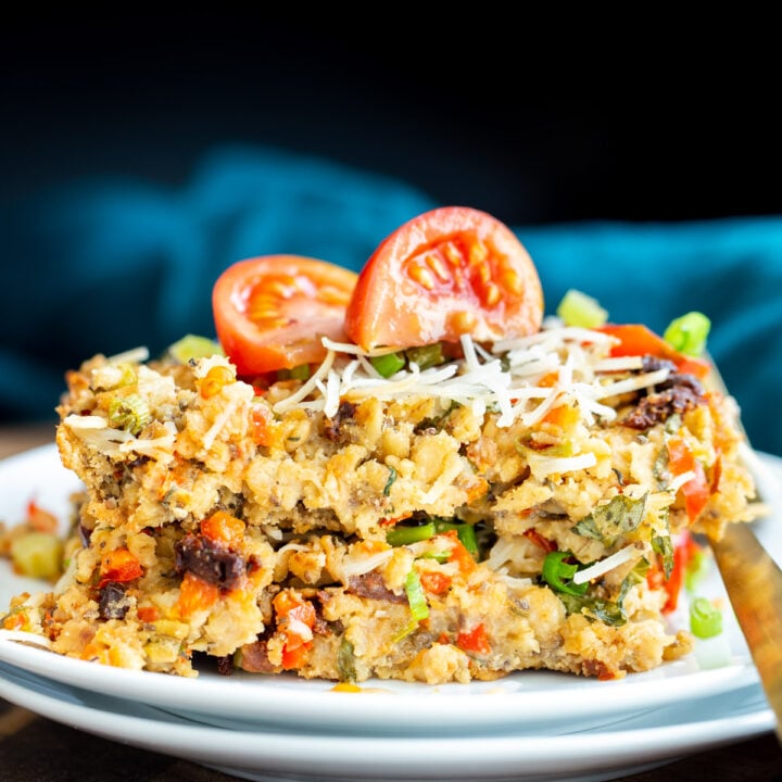 Savory Pizza Oatmeal Bake - Vegan Richa