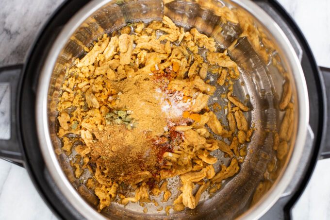 Vegan Coconut Curry Chicken Soy curls Instant Pot
