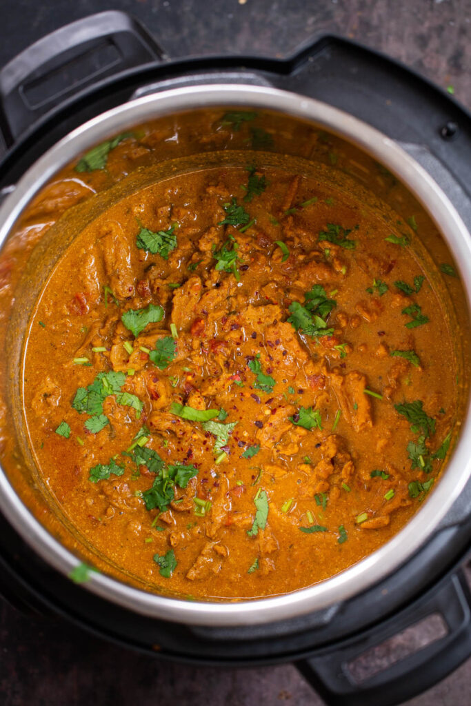 Vegan Coconut Curry Chicken Soy curls Instant Pot