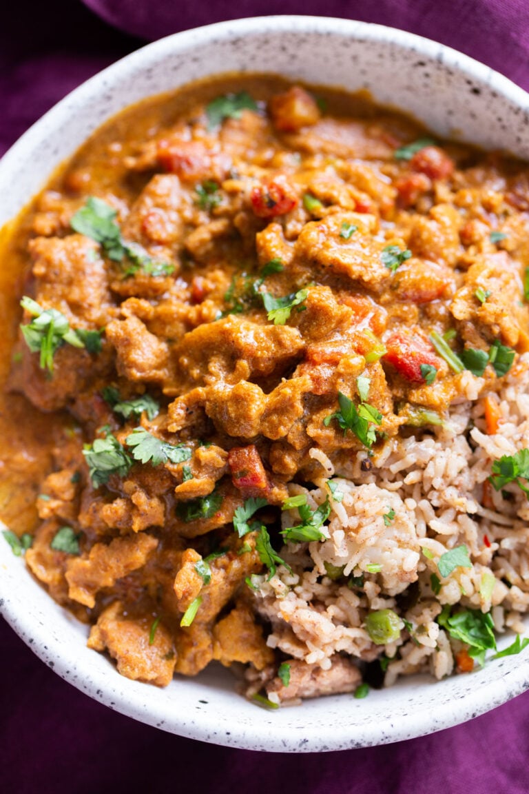 Vegan Coconut Curry Chicken Soy curls Instant Pot
