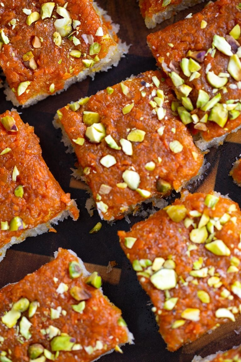 Carrot Halwa Coconut Burfi Bars