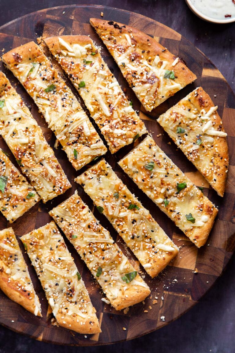 Everything Bagel Garlic Cheese Breadsticks - Vegan Richa