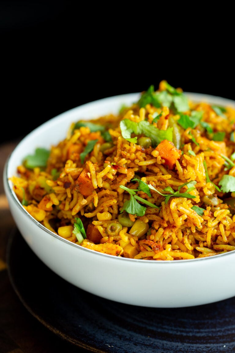 Baked Tawa Pulao - Indian Spiced Rice Bake - Vegan Richa