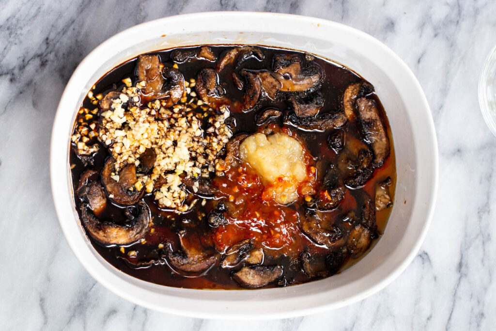 Baked Sticky Sesame Mushrooms - Vegan Richa