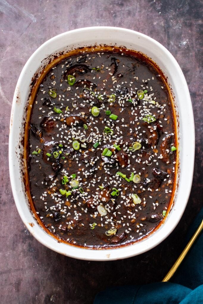 Baked Sticky Sesame Mushrooms - Vegan Richa