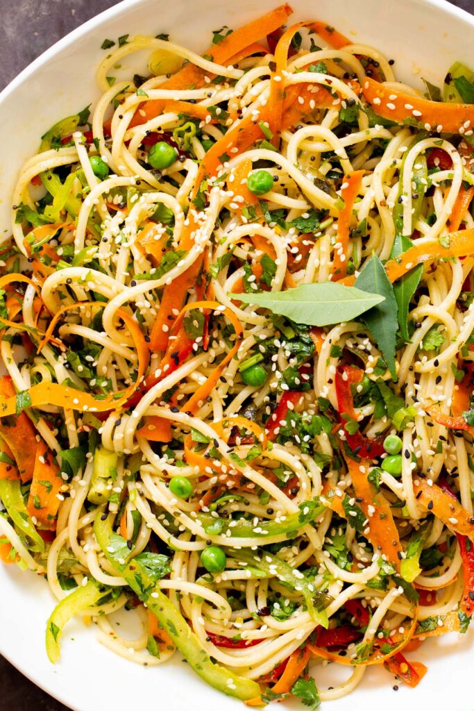 Mustard Seed Chili Oil Tadka Noodles - Vegan Richa