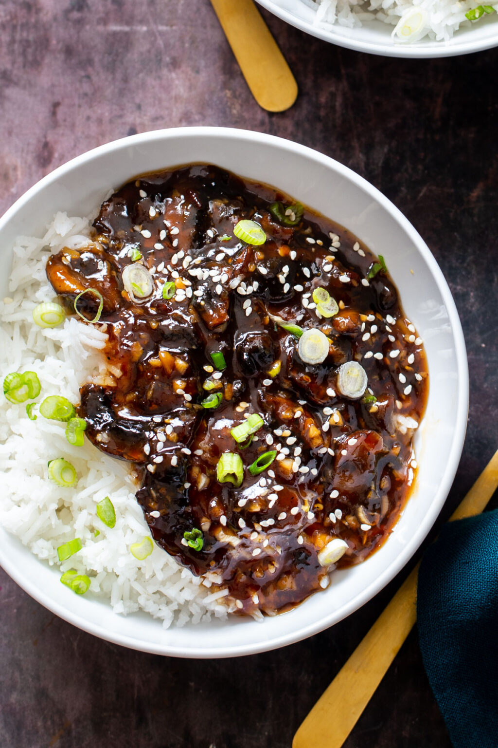 Baked Sticky Sesame Mushrooms - Vegan Richa