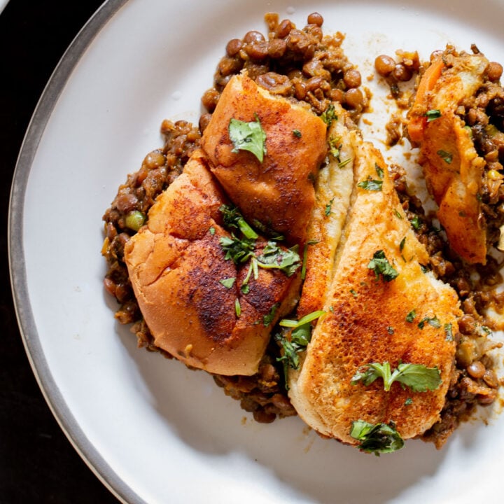 Lentil Keema Pav Casserole: One Pan Meal!