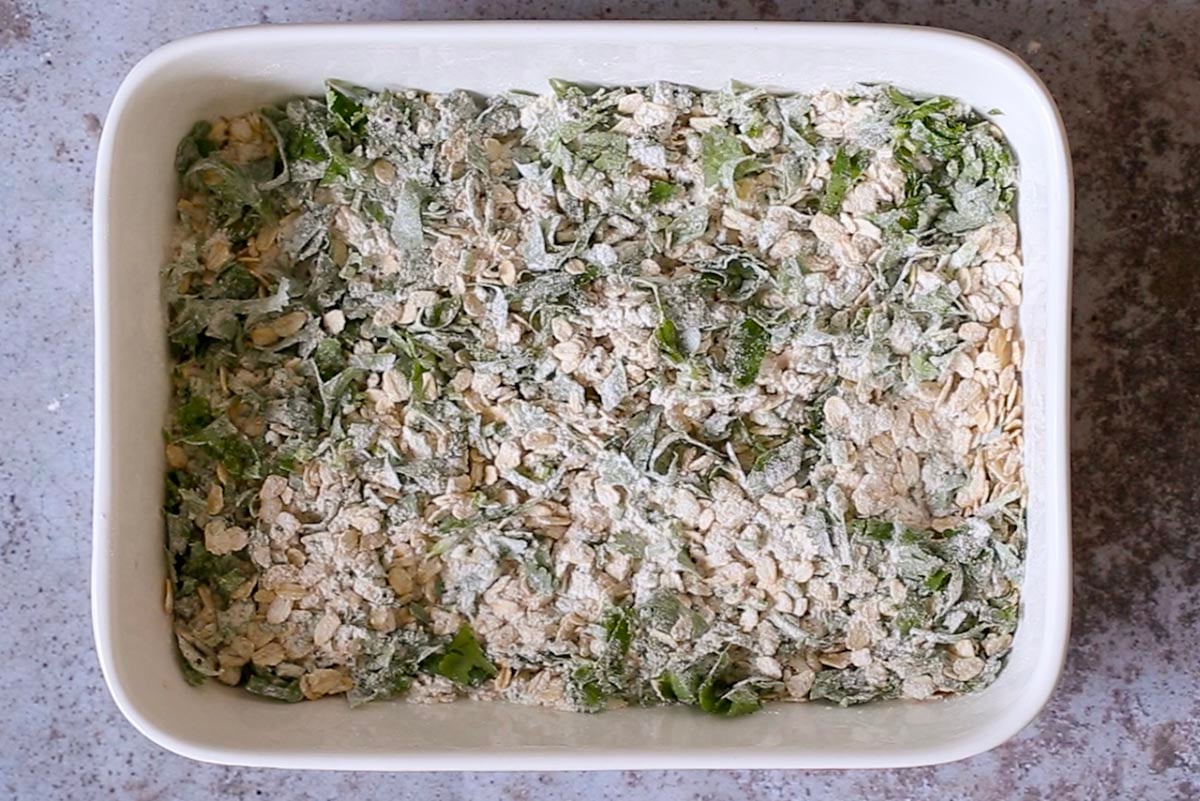 Spiced Savory Baked Oatmeal with veggies