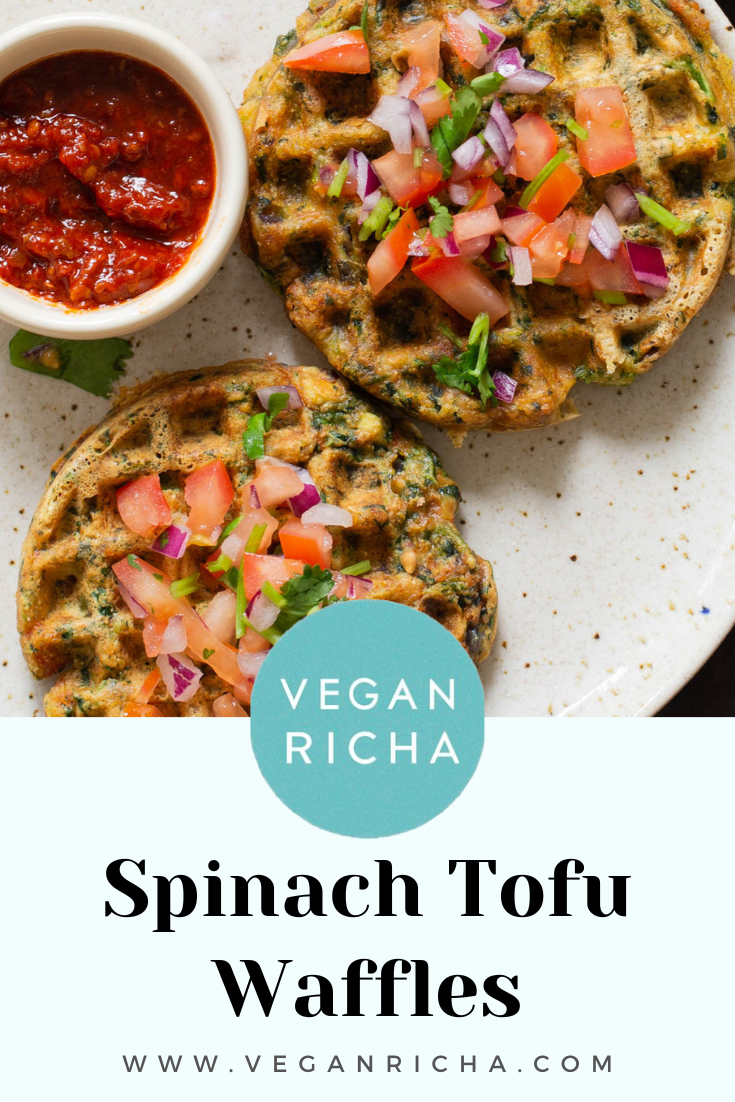 Spinach Waffles (Vegan Palak Paneer Waffles)