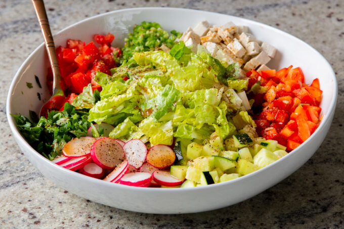 Chaat Masala Salad Chopped Salad with Indian Lime vinaigrette