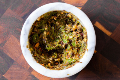Thecha Dal (Lentil Dal with Blistered Green Chili Garlic Chutney)