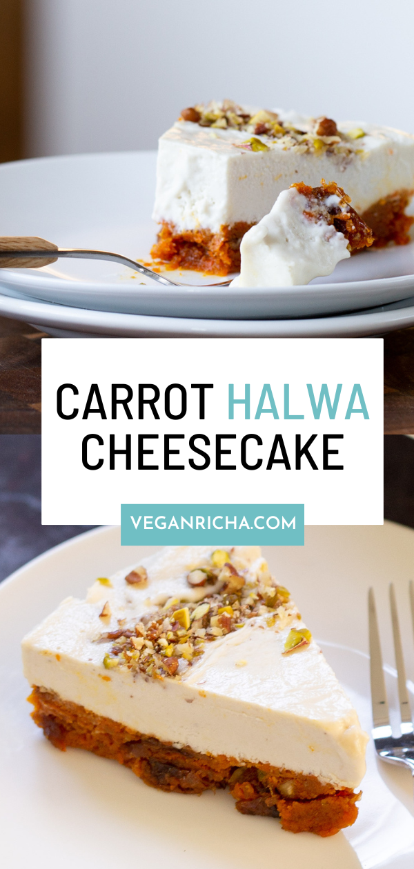 No-Bake Vegan Carrot Halwa Cheesecake (grain-free!)