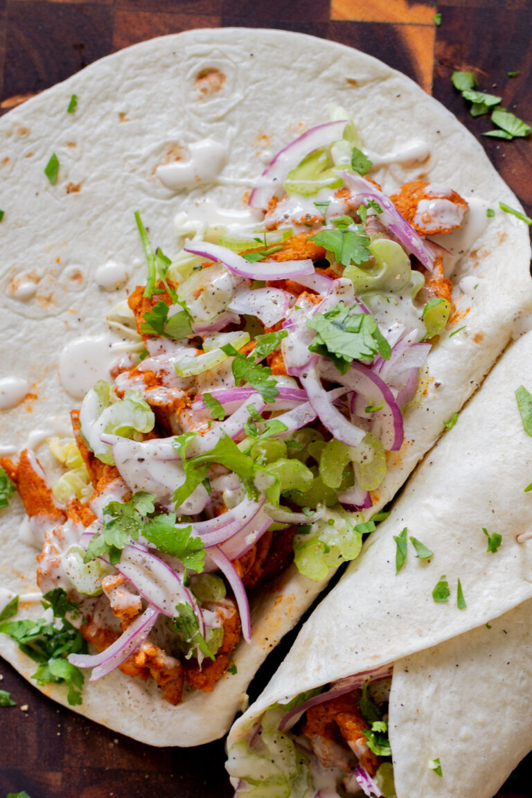 Easy Vegan Buffalo Cajun Wraps
