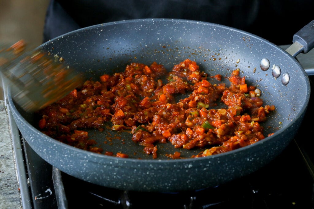 Easy Schezwan Fried Rice (30 minutes, one-pan meal)